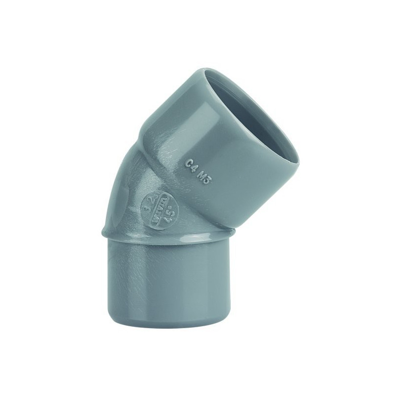 COUDE PVC MALE-FEMELLE 45° Ø 32 - Ø 32 - Lavabo