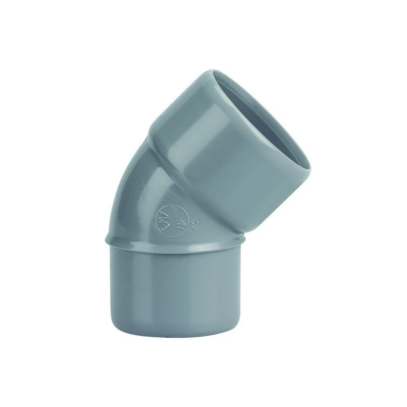 COUDE PVC MALE-FEMELLE 45° Ø 40 - Ø 40 - Baignoire