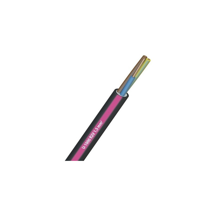 Câble 3g1 5 électrique rigide RO2V 3G1.5 - 3 fils