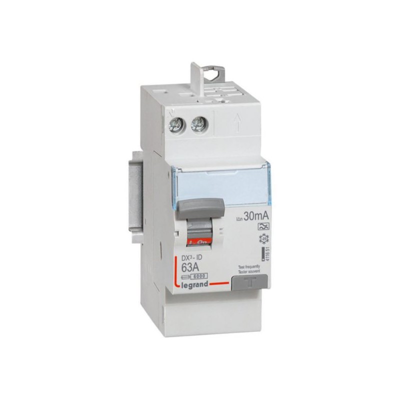 Interrupteur différentiel DX3-ID – 2P 63A – 30mA type A